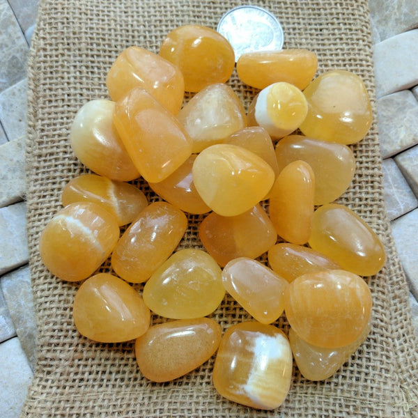 Tumbled Yellow Calcite~TUMYWCL – EarthSpeak