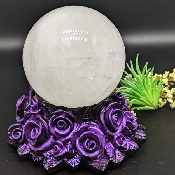 Purple Roses Sphere Stand~Resin~CRCSPHRR – EarthSpeak